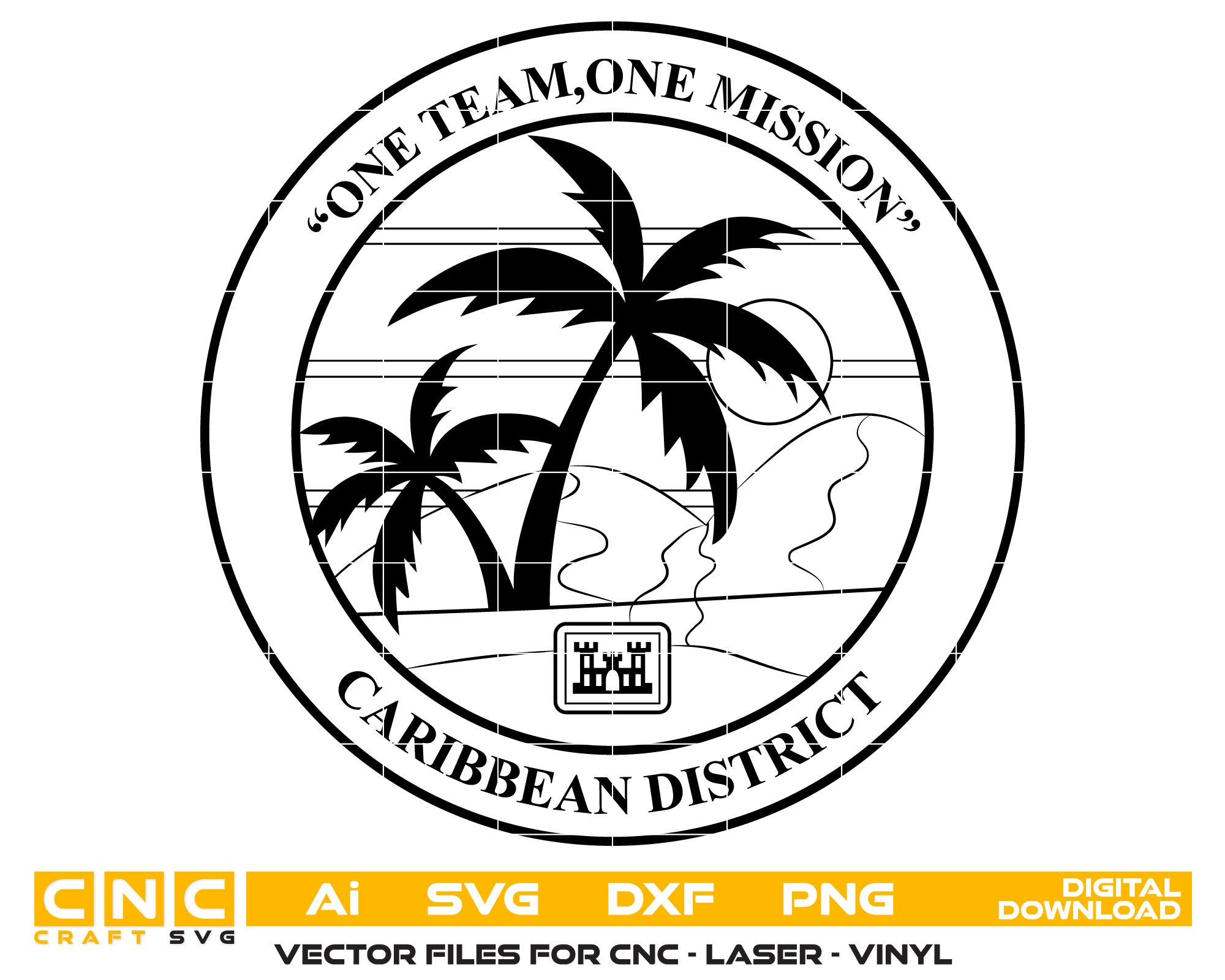 One Team One Mission Caribbean District Logo