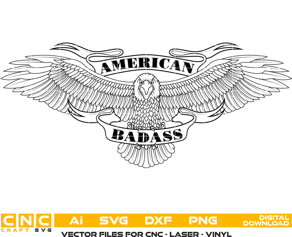 American Badass Logo SVG, DXF, PNG, and AI formats