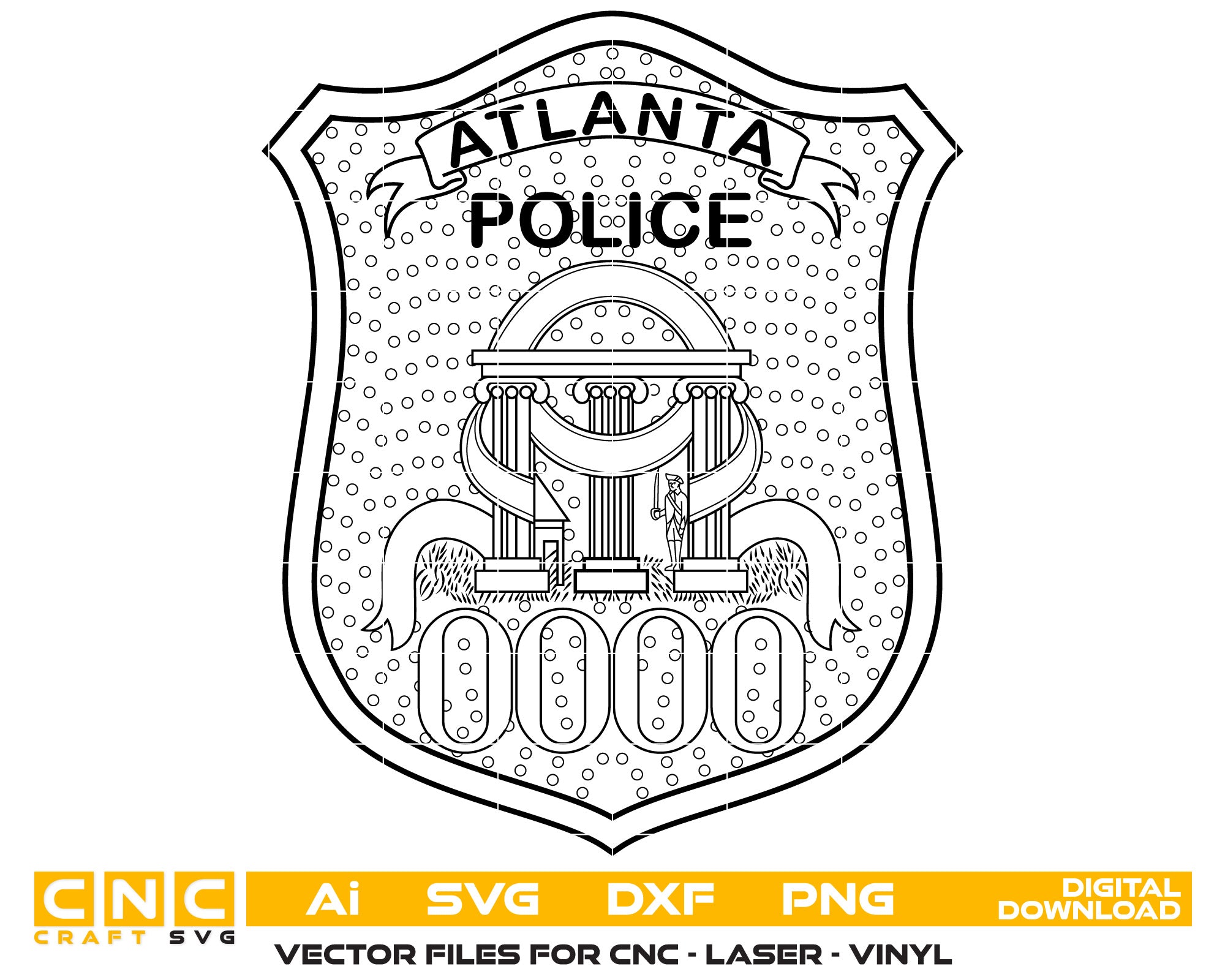 Atlanta Police Badge SVG | Atlanta GA Police Badge Vector Digital Down