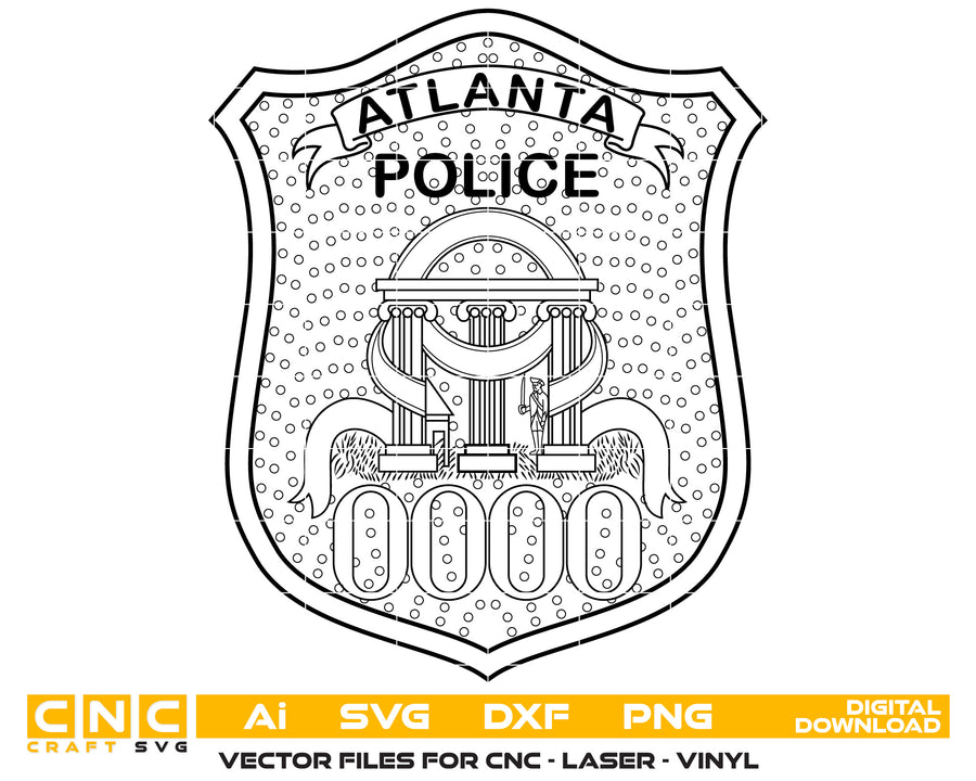 Atlanta Police Badge SVG | Atlanta GA Police Badge Vector Digital Down