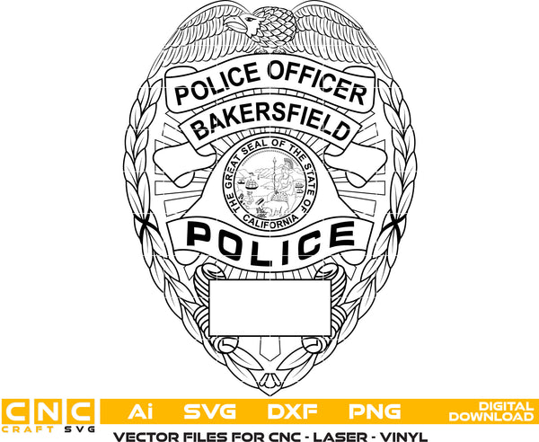 Bakersfield Police Officer Badge
