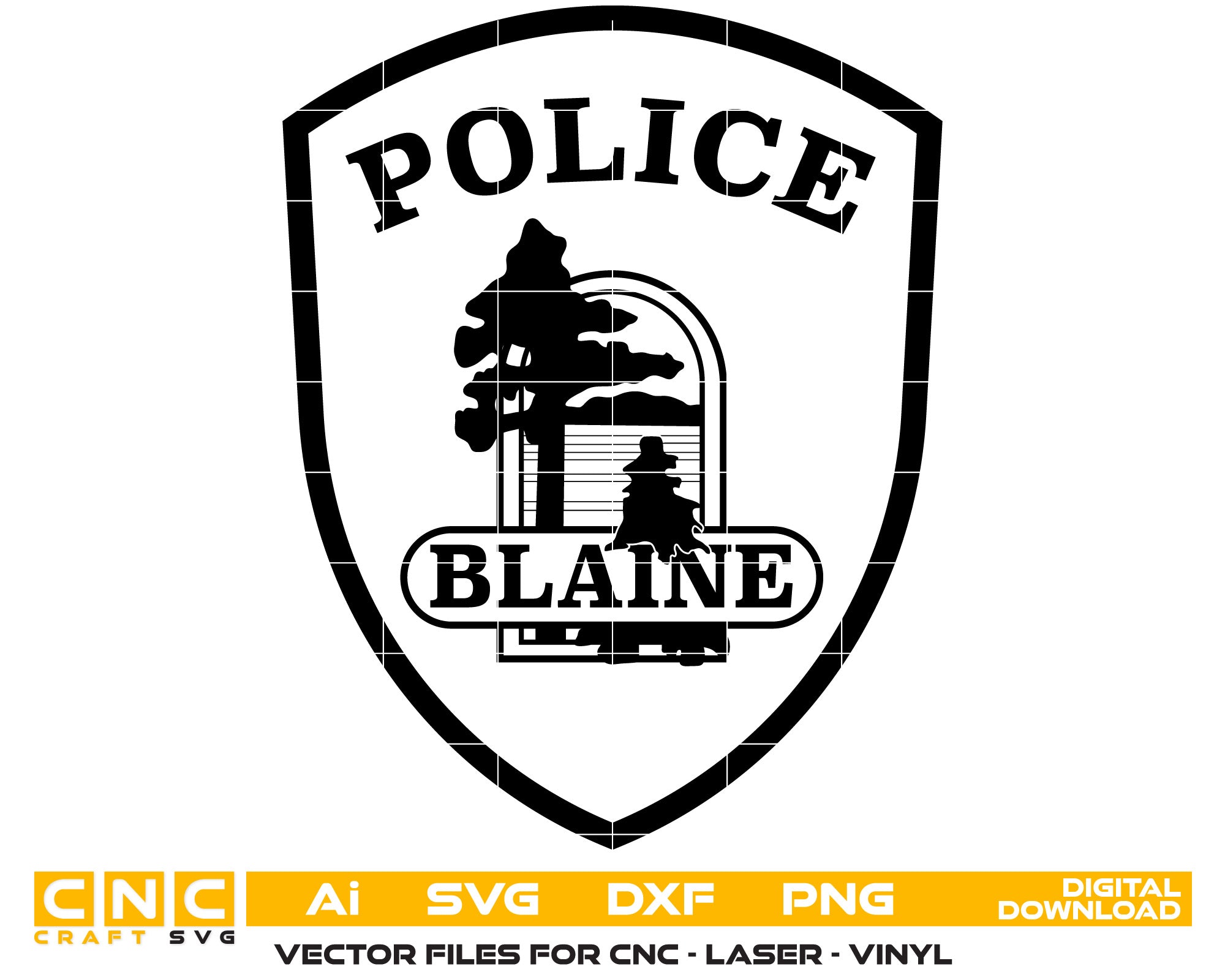 Blaine Police Department Patch SVG, Law Enforcement Patch Vector File