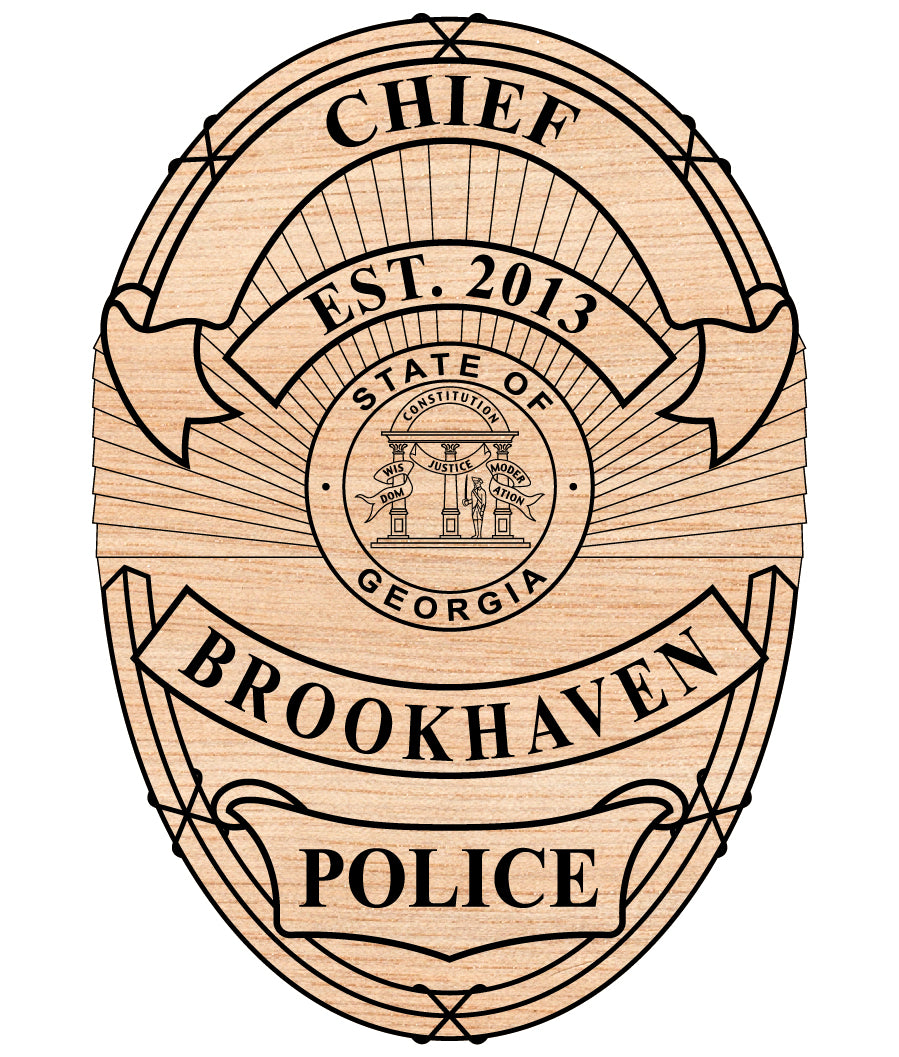 Brookhaven Police Chief Badge SVG, Georgia Law Enforcement Badge Vecto
