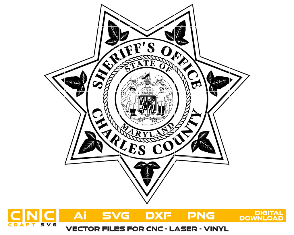 Charles County Sheriff’s Office Badge SVG, Maryland Law Enforcement Ba
