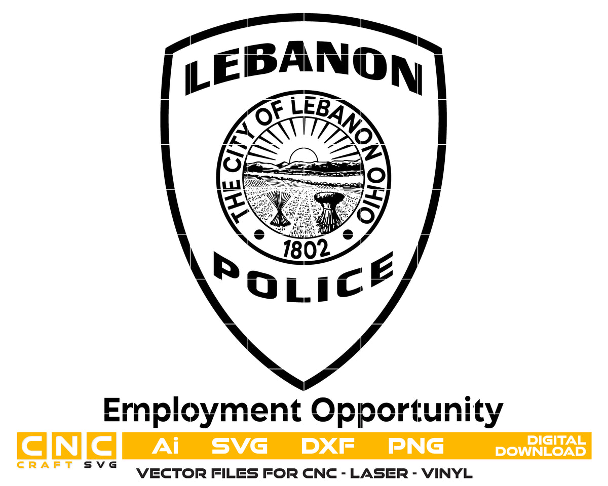 City of Lebanon Police Patch SVG, Ohio Police Patch Vector File