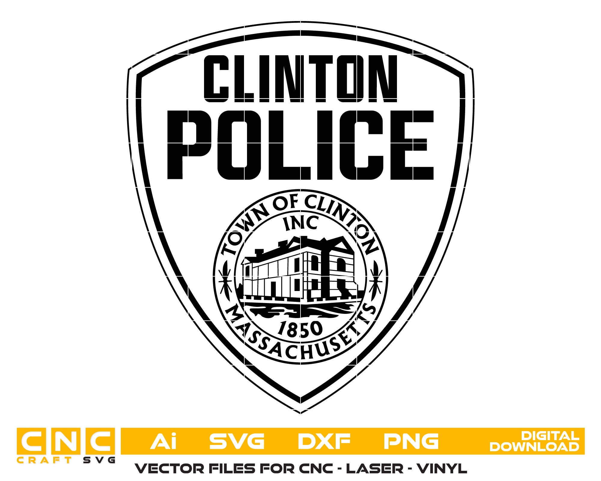 Clinton Police Department Patch, Massachusetts
