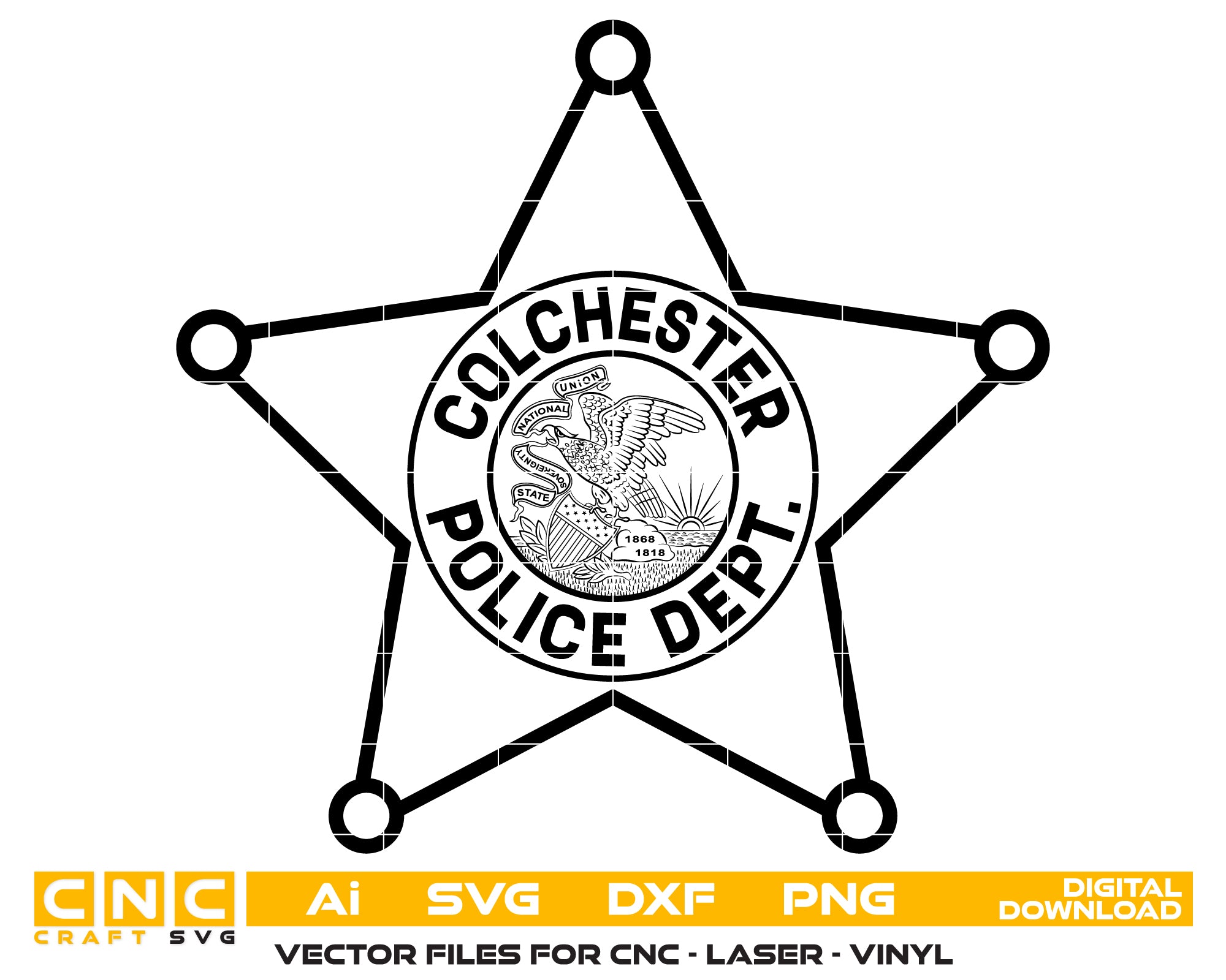 Colchester Police Department Patch SVG – Connecticut Law Enforcement E