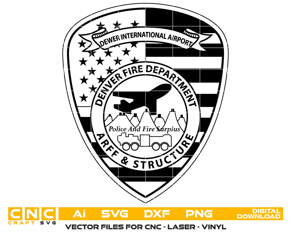 Denver International Airport Fire Department Patch SVG | Colorado Fire