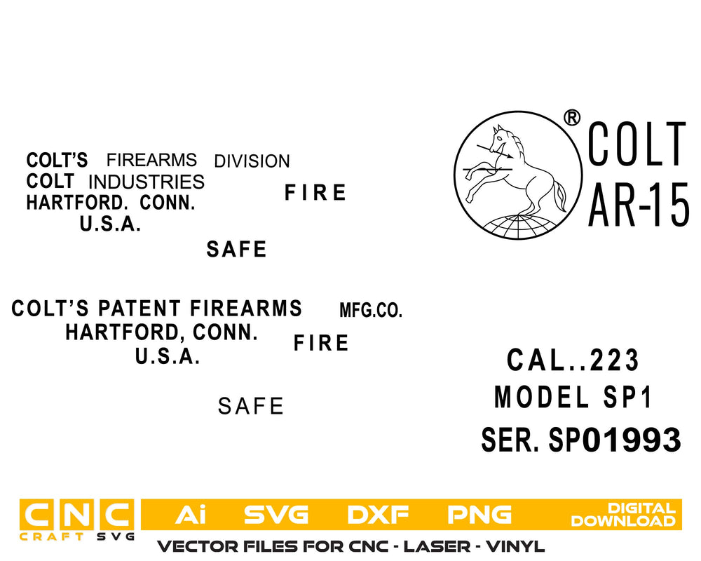Colt AR-15 Logo SVG (Digital Download)