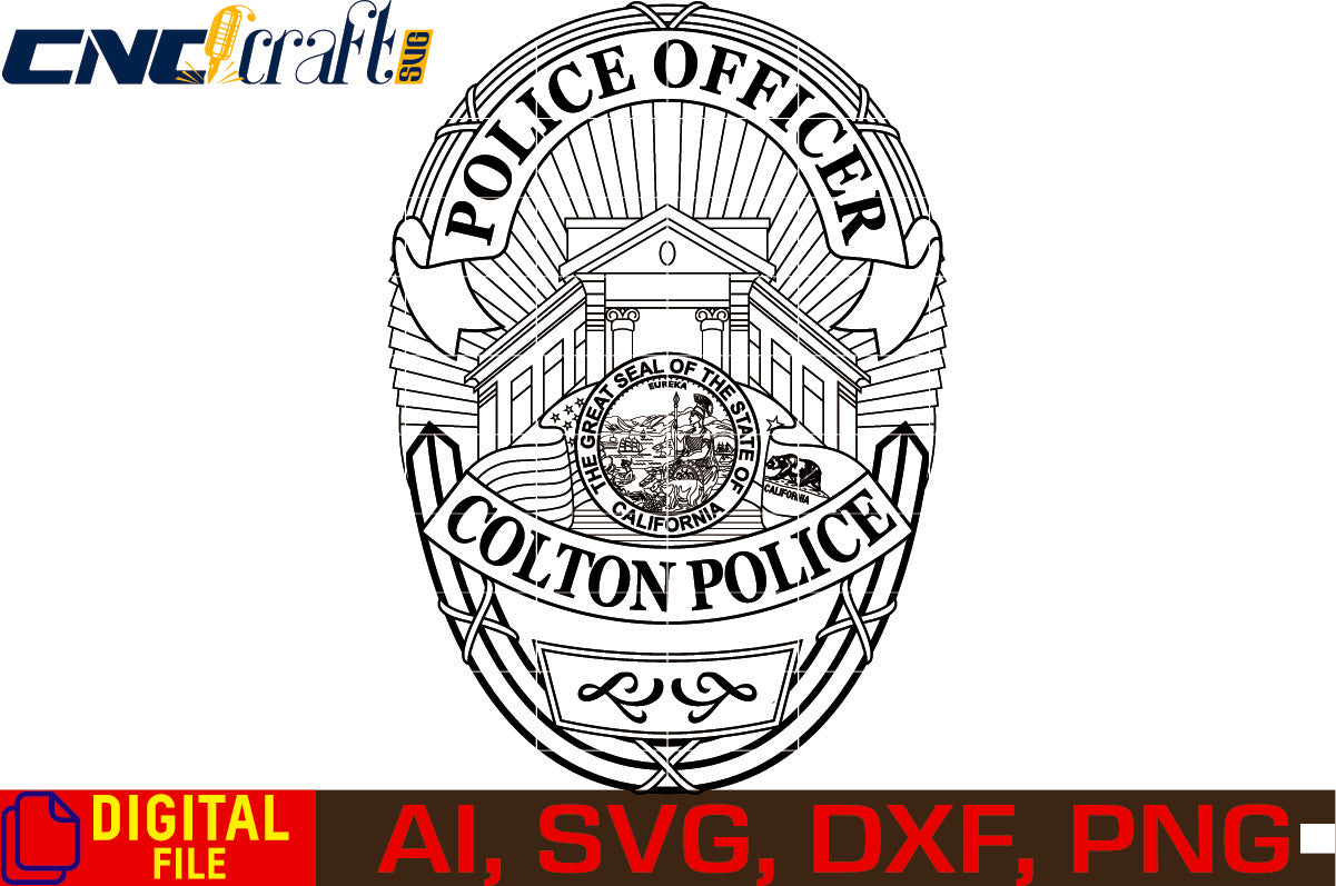 Colton Police Officer Badge