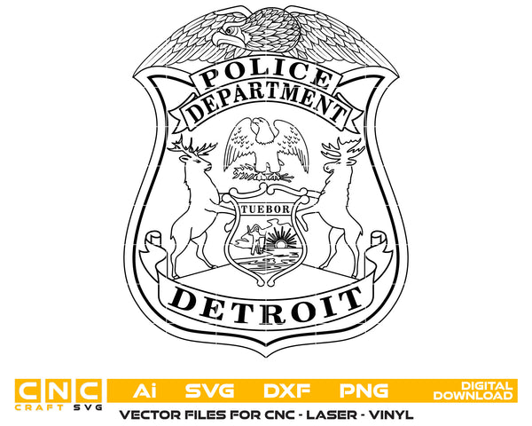 Detroit Police Department Badge SVG – High-Quality Vector File