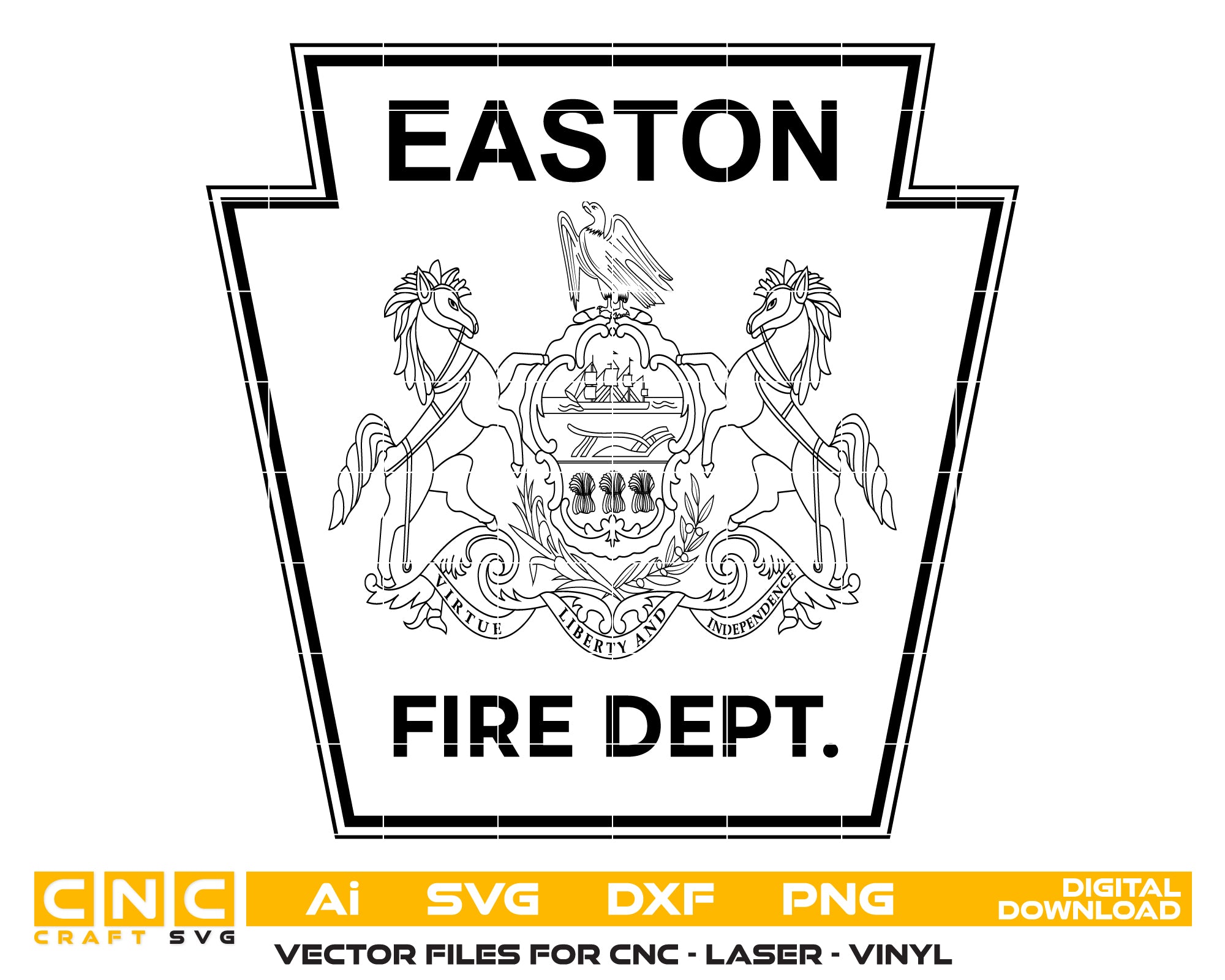 Easton Fire Department Patch SVG – Pennsylvania Firefighter Emblem Vec
