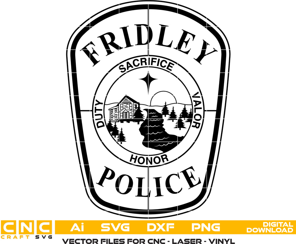 Fridley Police Badge SVG | Law Enforcement Emblem for CNC & Printing