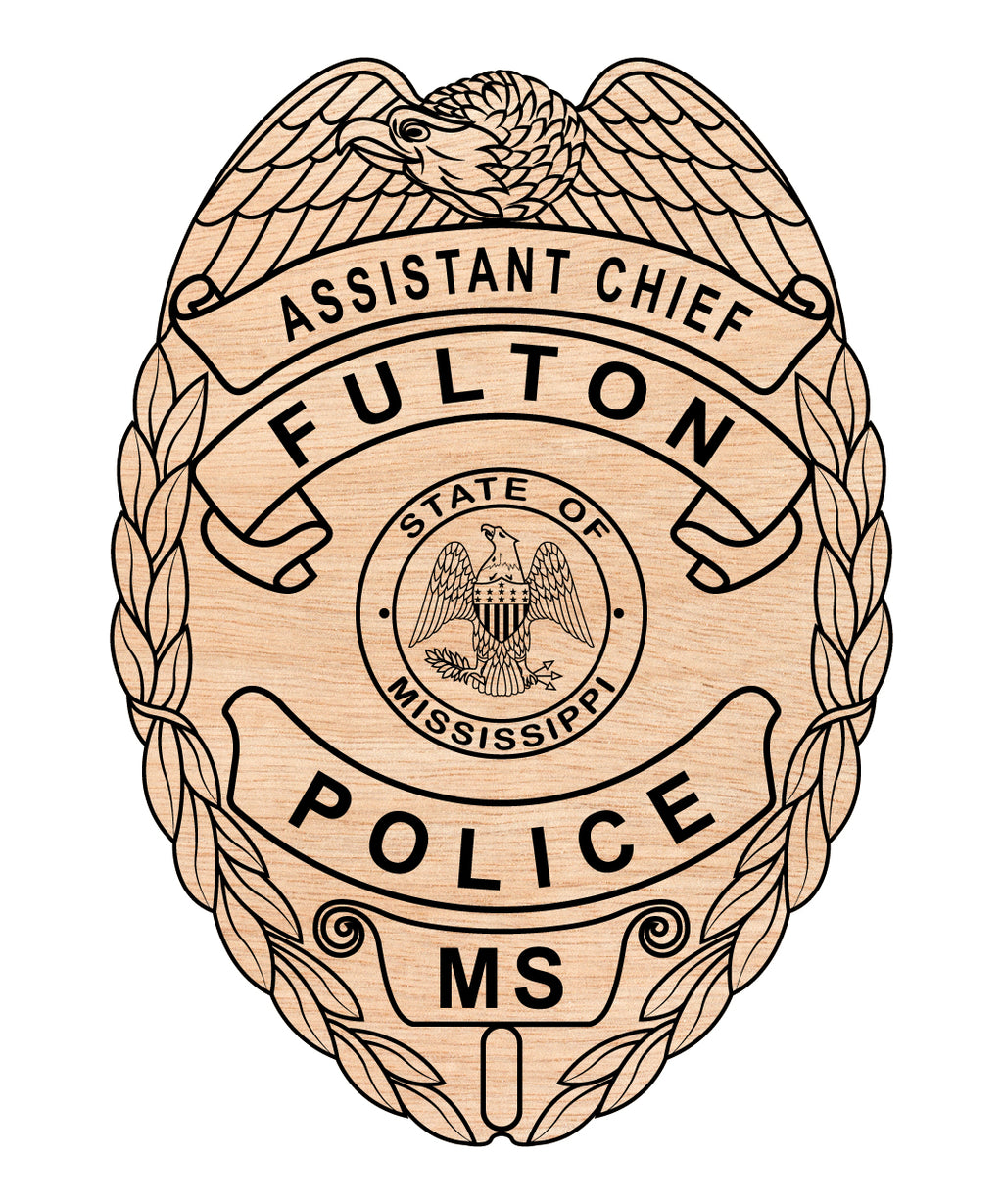 Fulton Police Assistant Chief Badge SVG, Mississippi Law Enforcement B