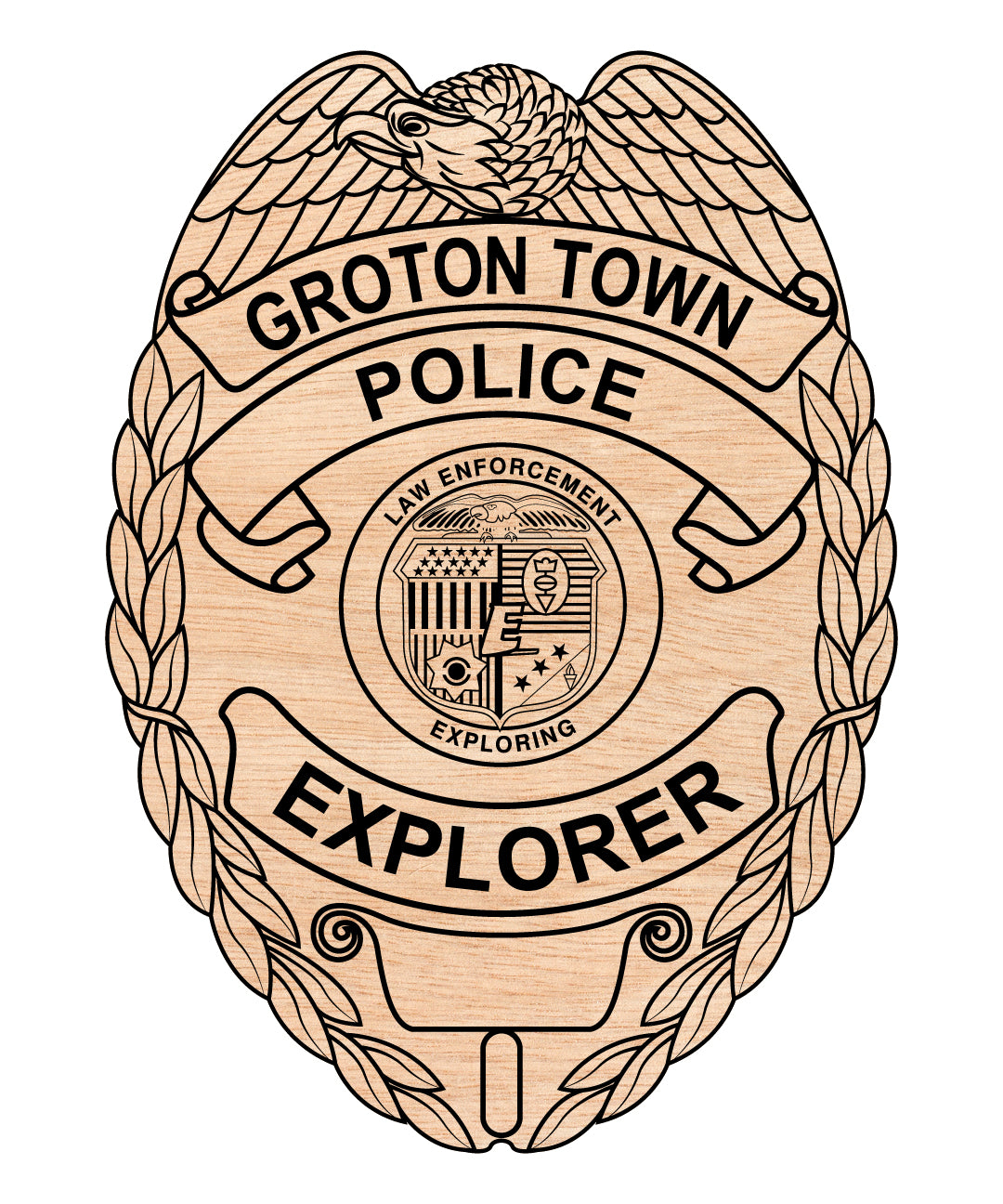 Groton Town Police Explorer Badge SVG, Law Enforcement Badge Vector Fi