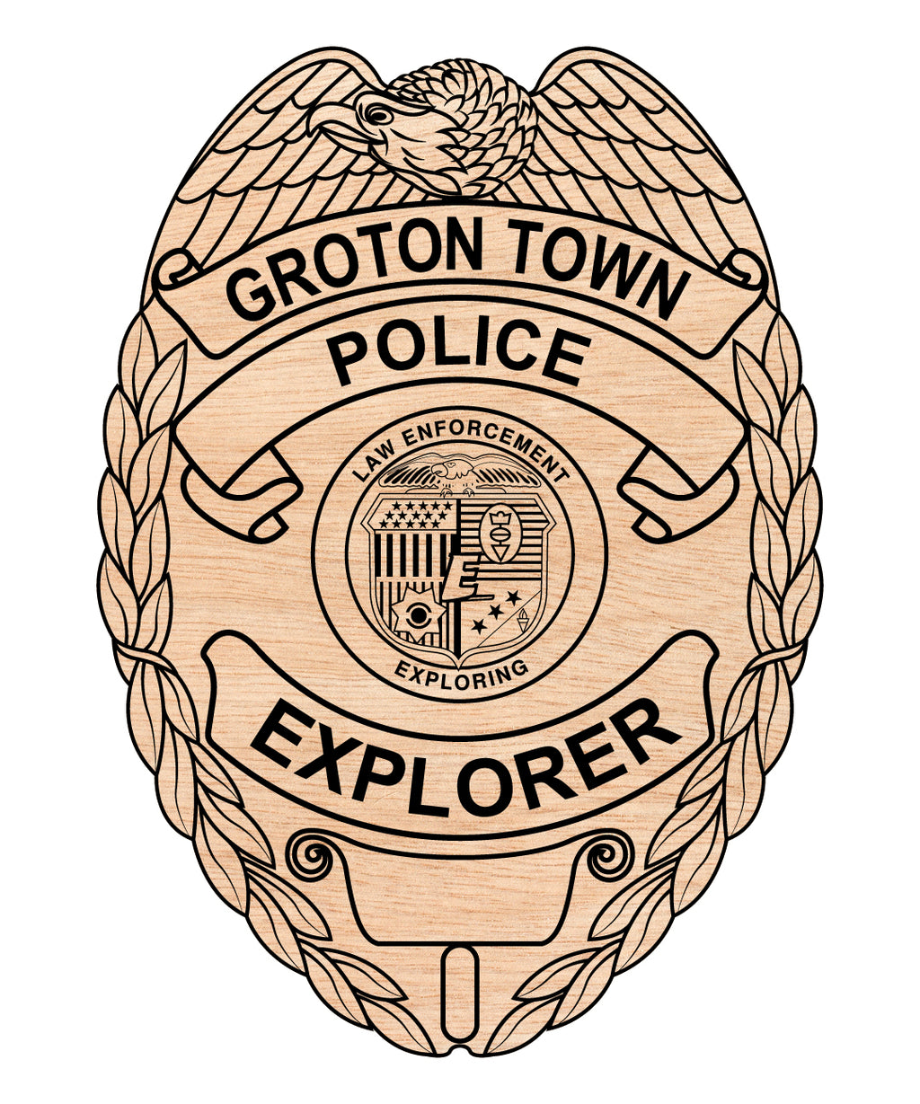 Groton Town Police Explorer Badge SVG, Law Enforcement Badge Vector Fi