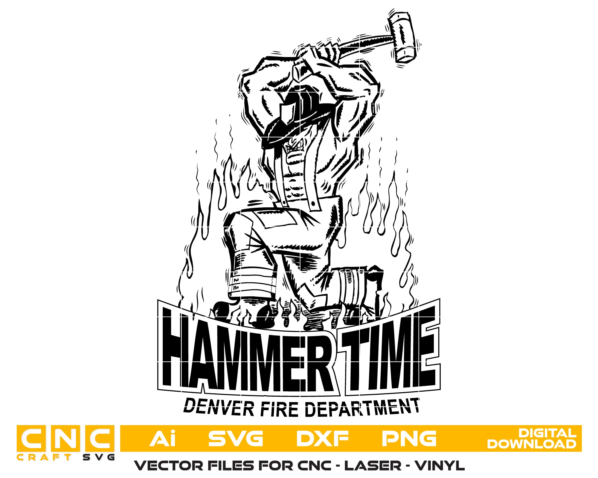 Hammer Time Denver Fire Department Logo – Vector File