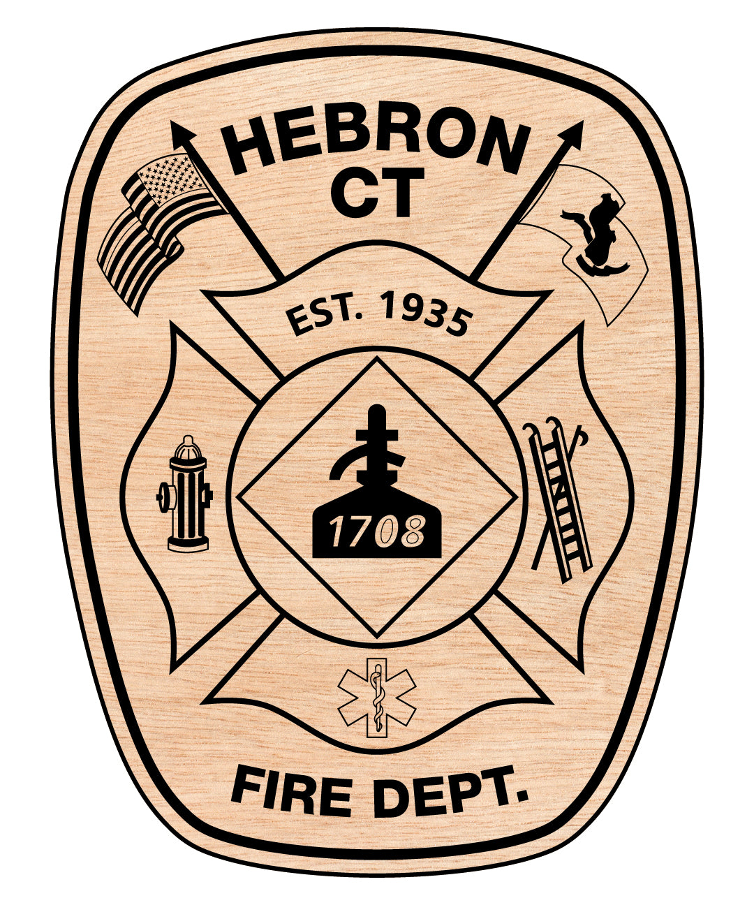 Hebron CT Fire Department Badge SVG, Connecticut Fire Department Badge