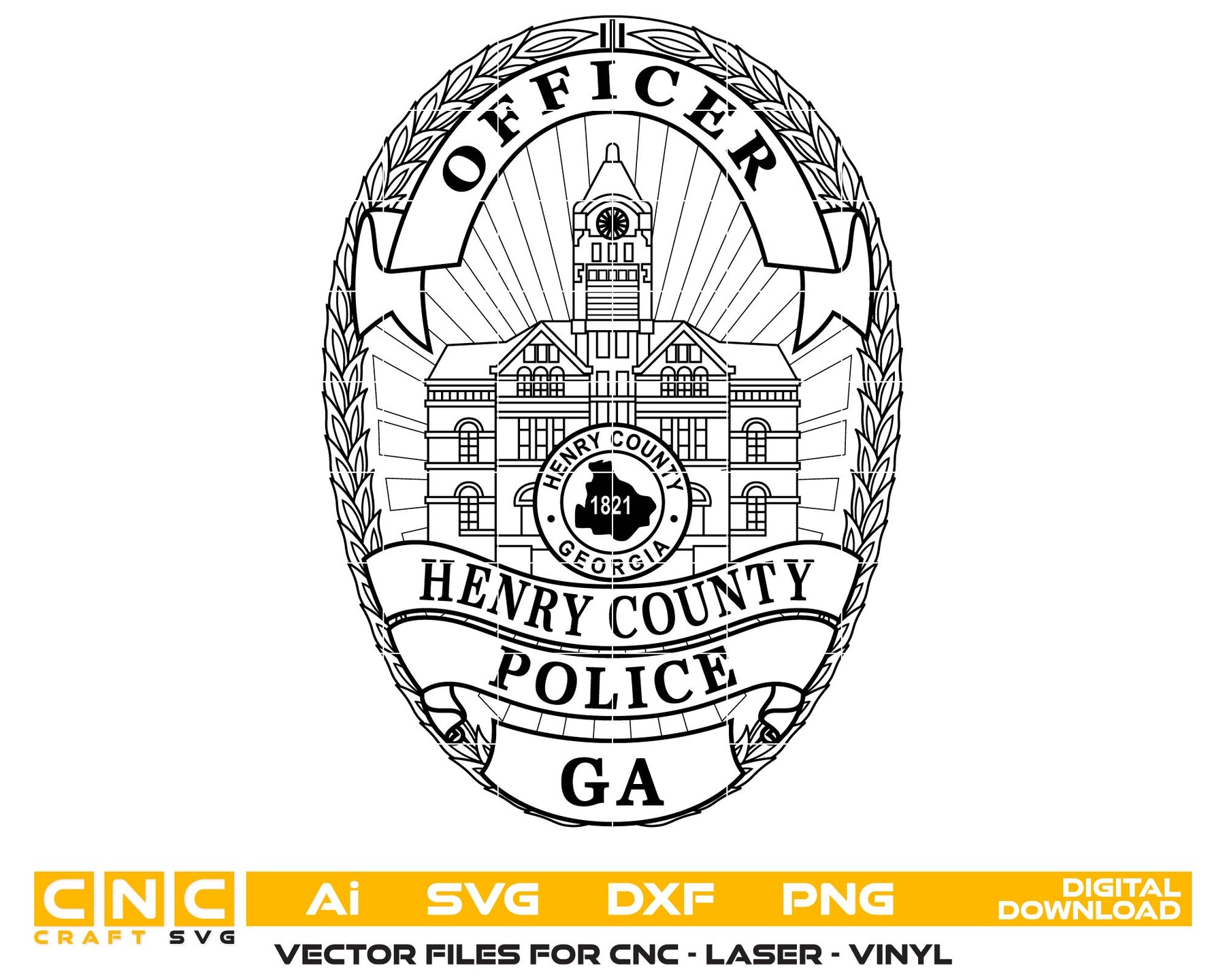 Henry County Police Officer Badge SVG – Premium Vector File