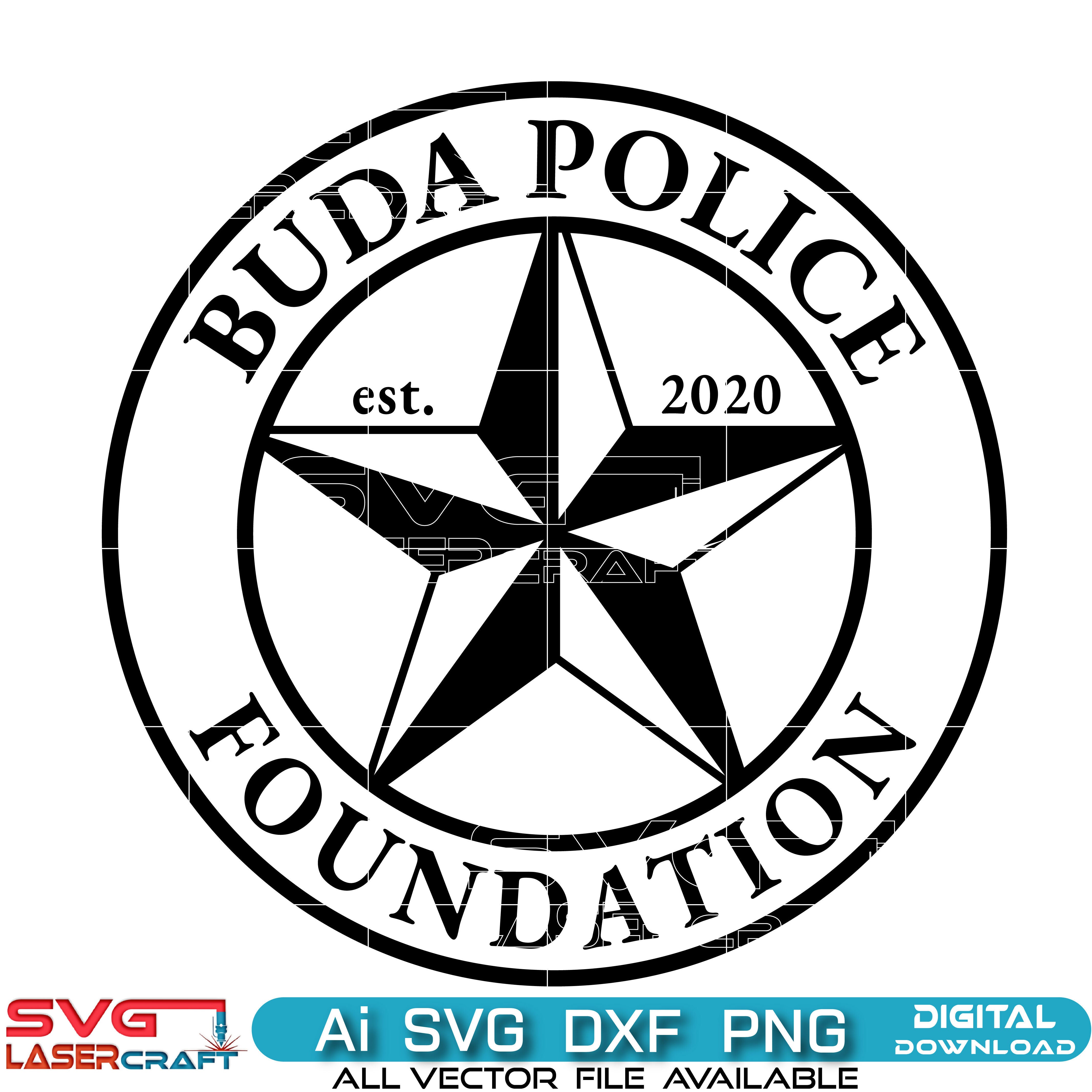 Buda Police Foundation Logo | SVG, AI, DXF, PNG Vector Art Digital Download