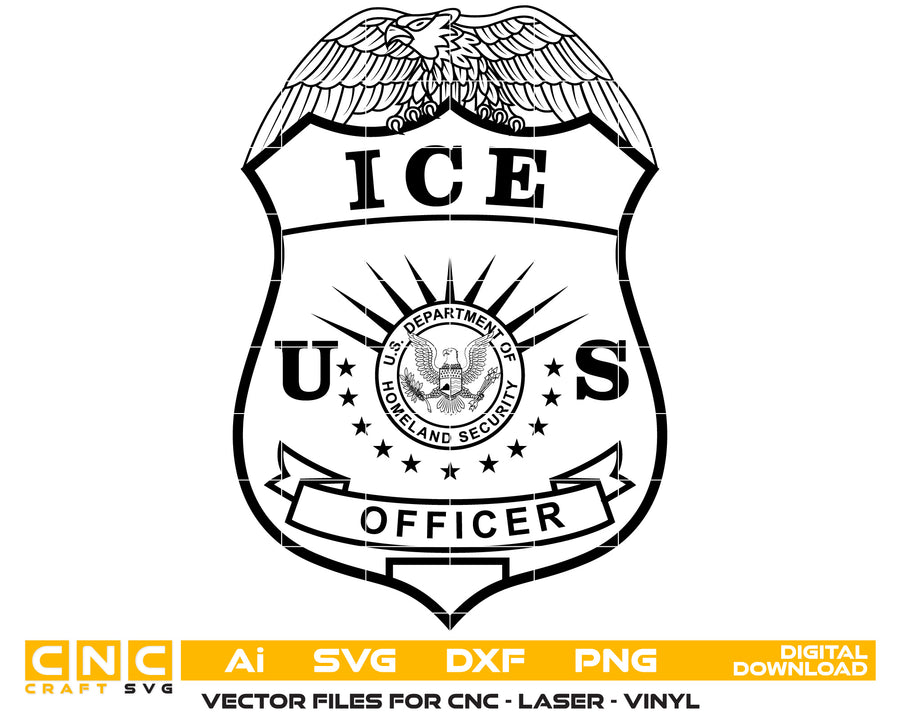 ICE US Officer Badge