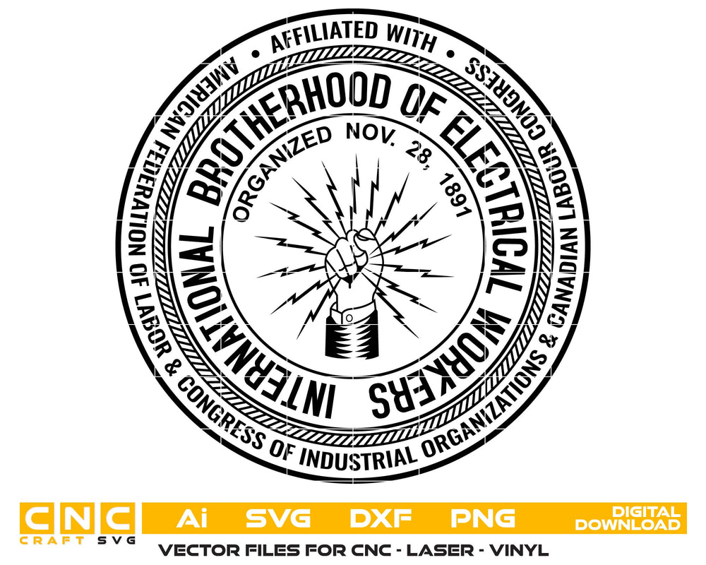International Brotherhood of Electrical Workers Logo SVG (Digital Down