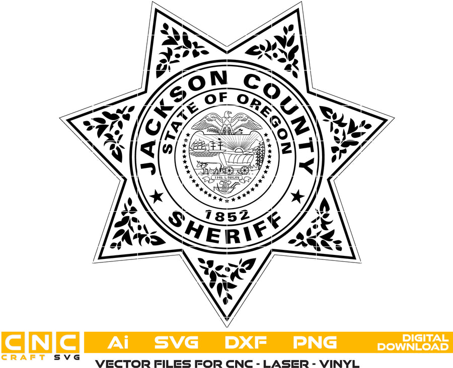 Jackson County Sheriff Badge, Jackson Sheriff Badge, Sheriff Badge vec