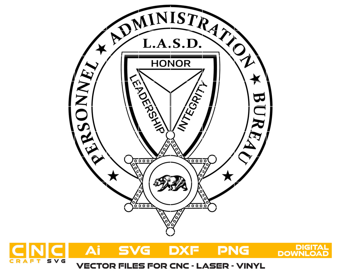 LASD Personnel Administration Bureau Emblem SVG – Los Angeles Sheriff