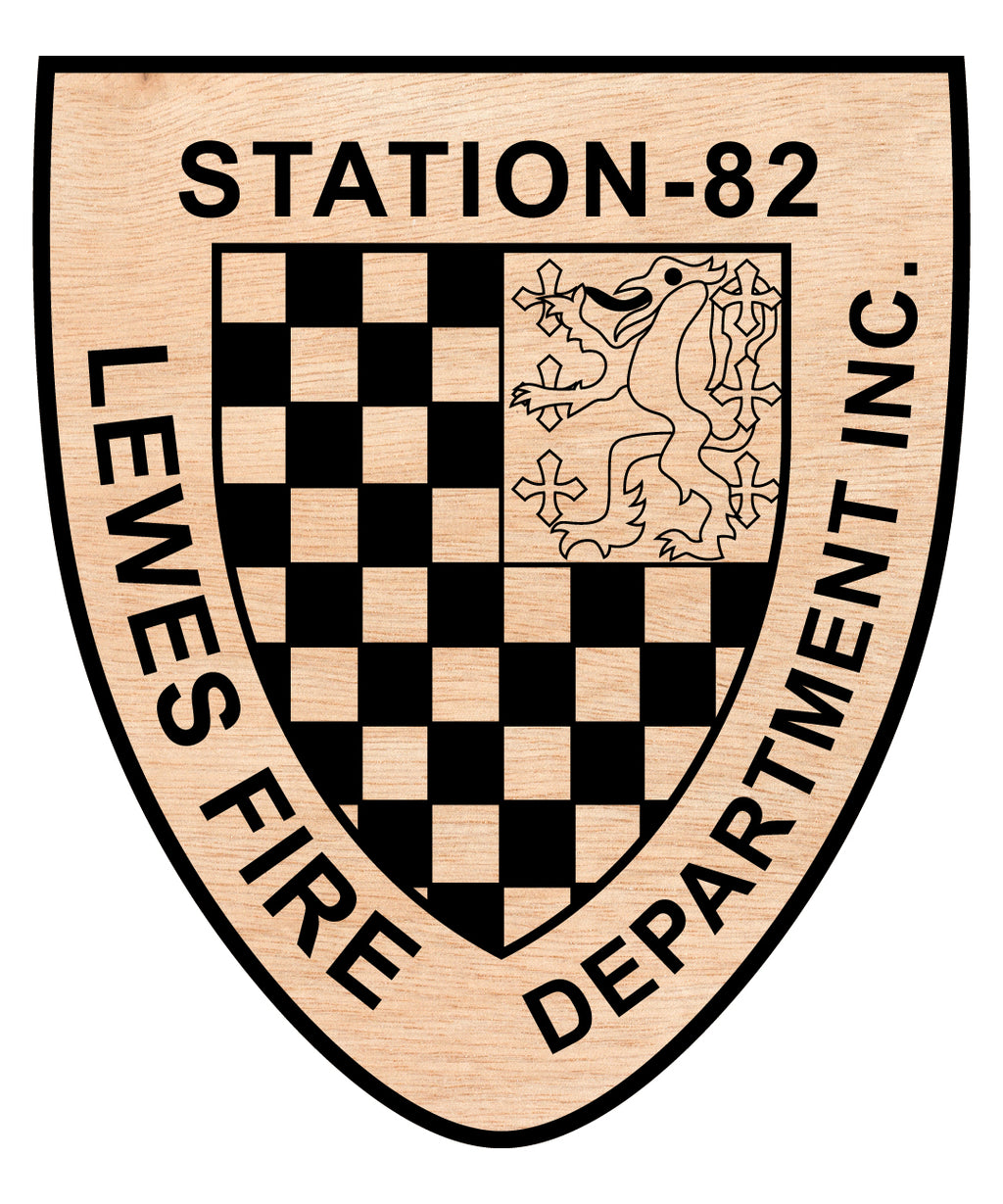 Lewes Fire Department Station 82 Badge SVG, Fire Department Badge Vect