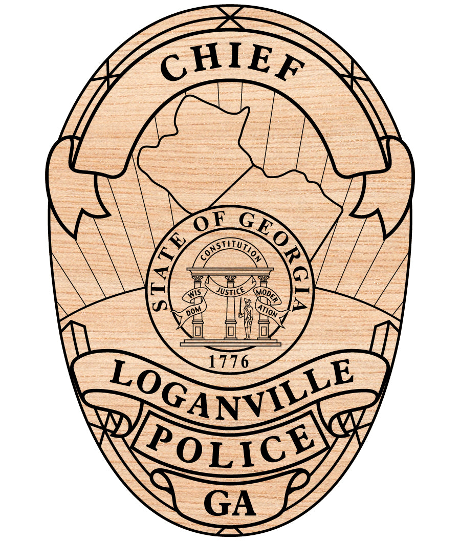 Loganville Police Chief Badge SVG, Georgia Law Enforcement Badge Vecto