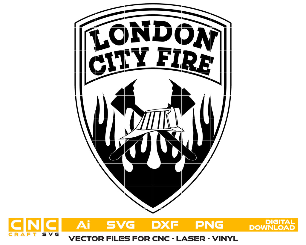 London City Fire Dept. Patch SVG, Fire Department Patch Vector File