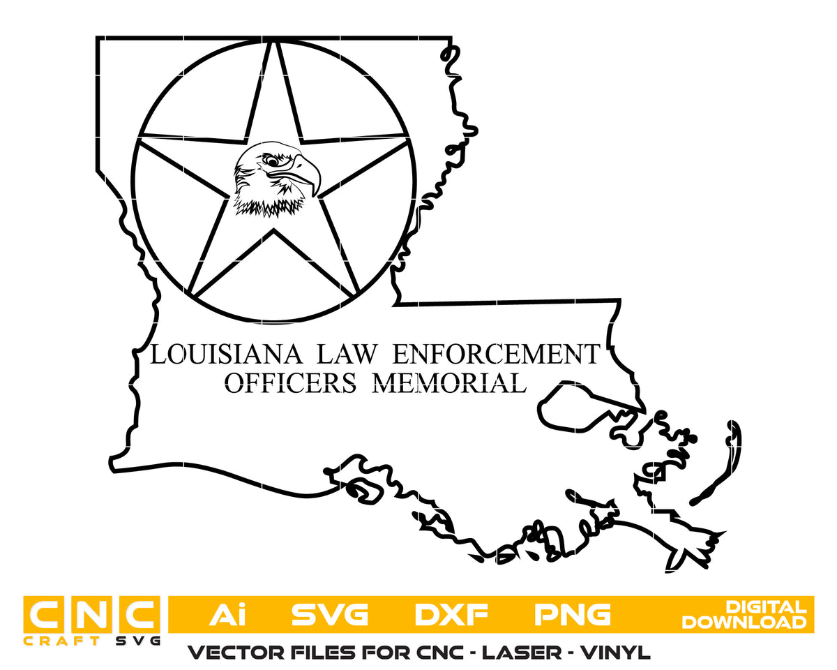 Louisiana Law Enforcement Officers Memorial Vector Art, Ai,SVG, DXF, P