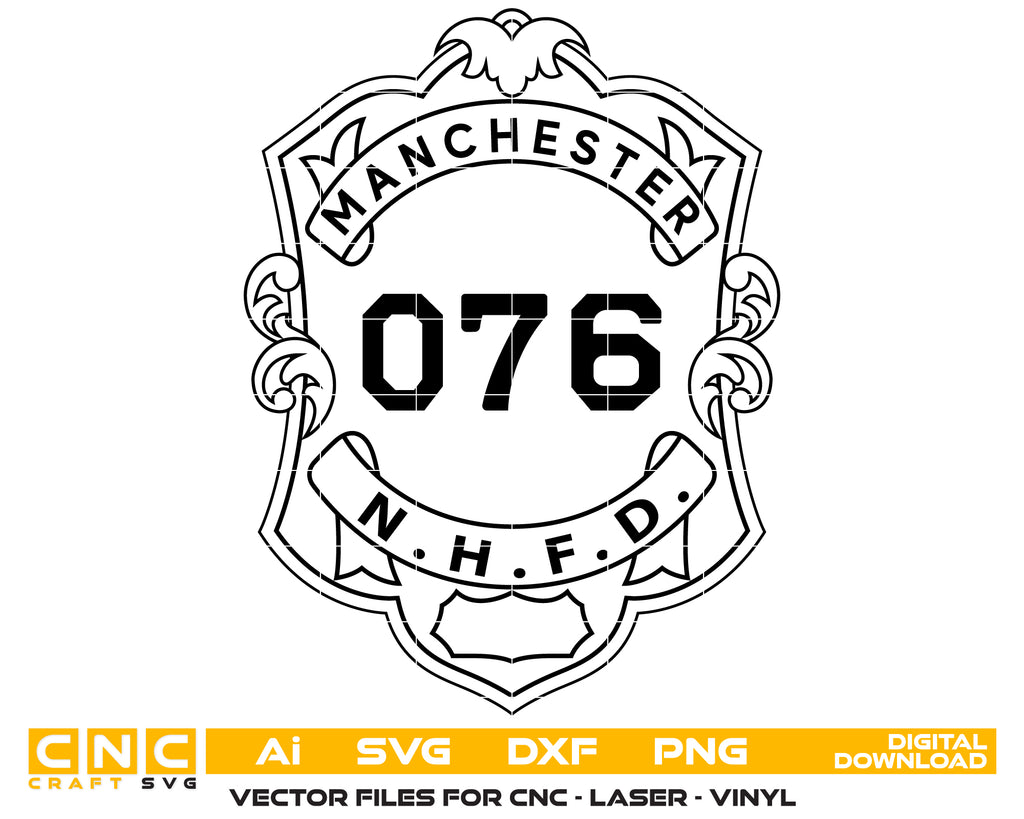 Manchester Fire Department Badge SVG – New Hampshire Fire Emblem