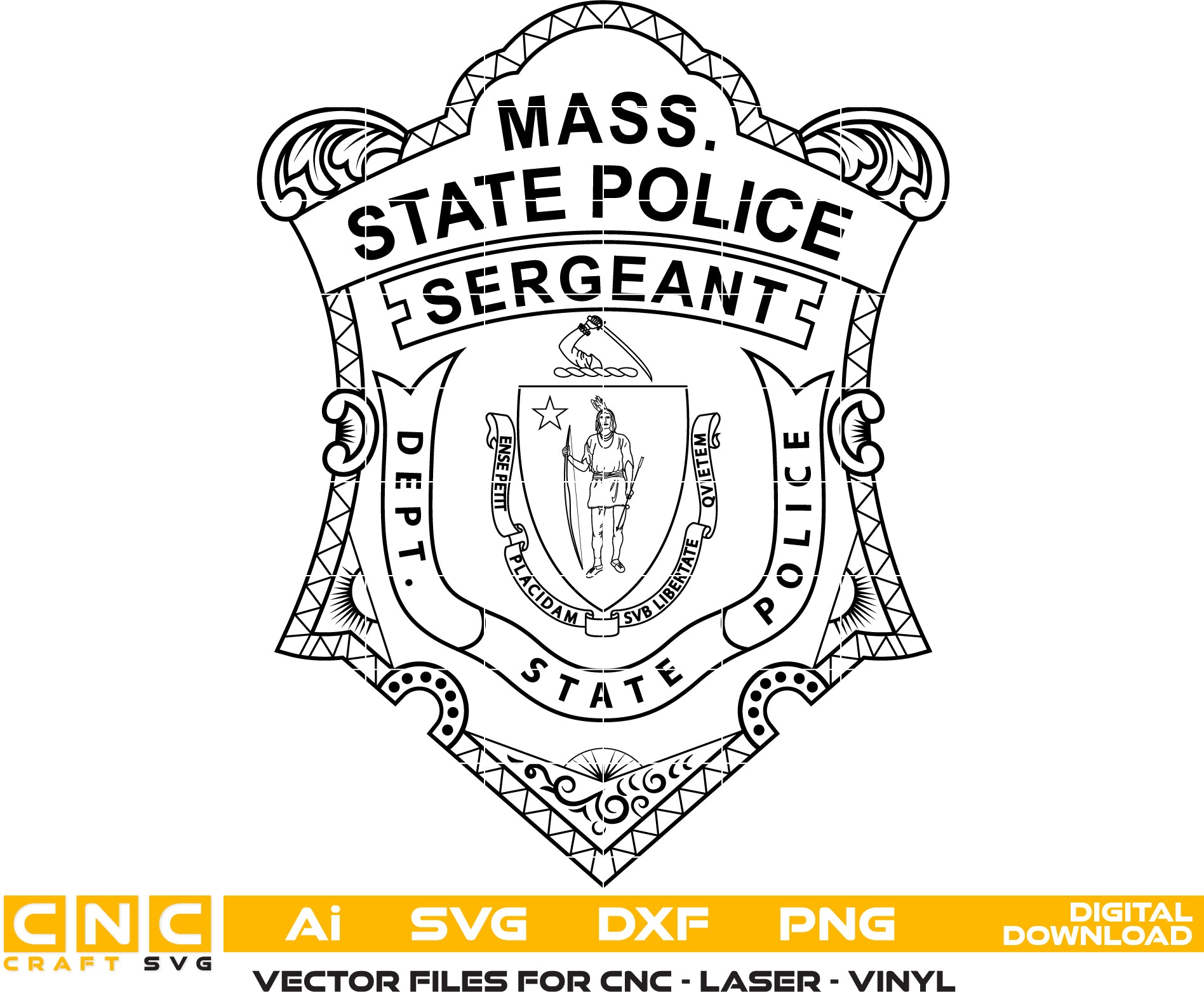 Massachusetts State Police Sergeant Badge