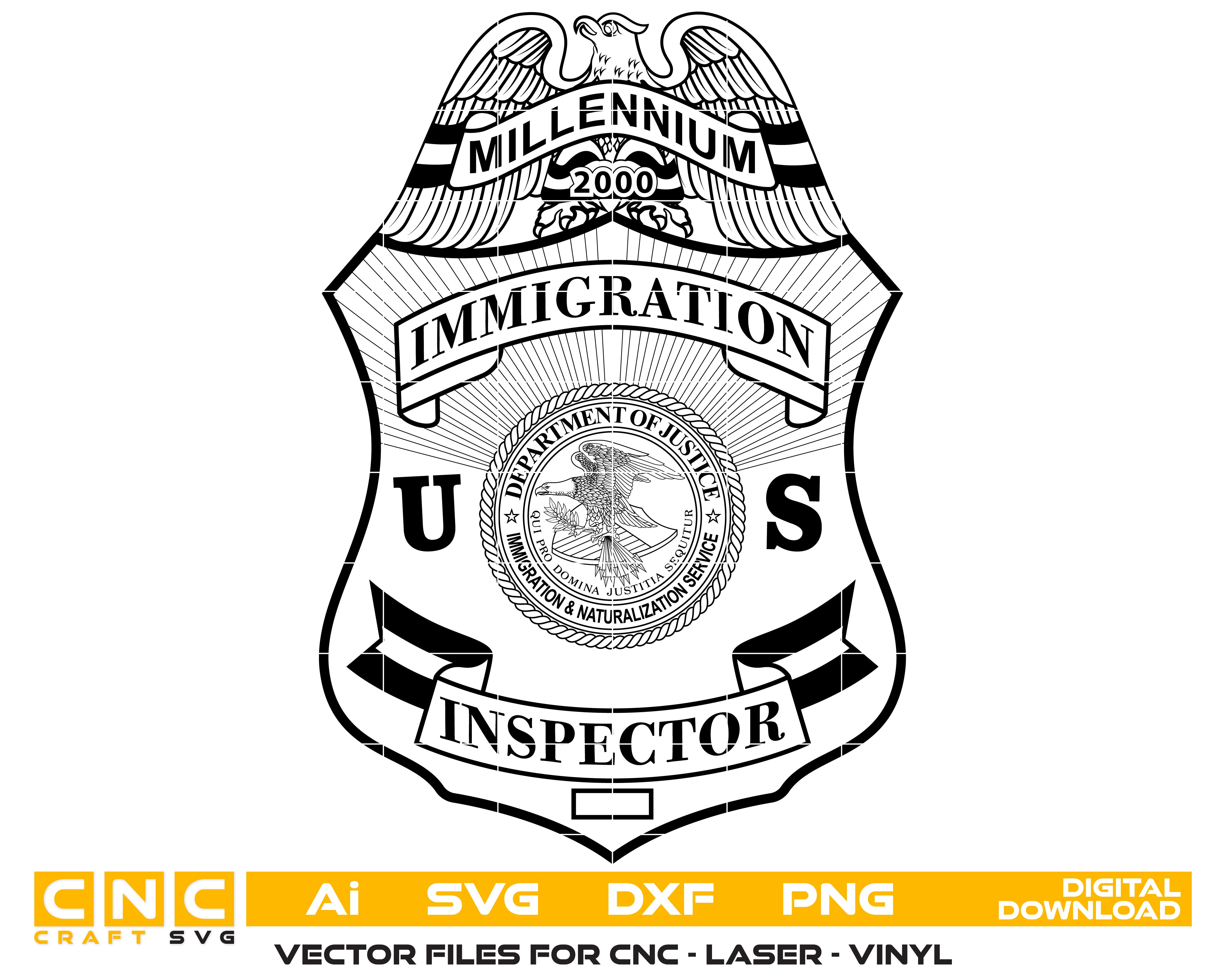 Millennium Immigration Inspector Badge SVG – Law Enforcement Emblem