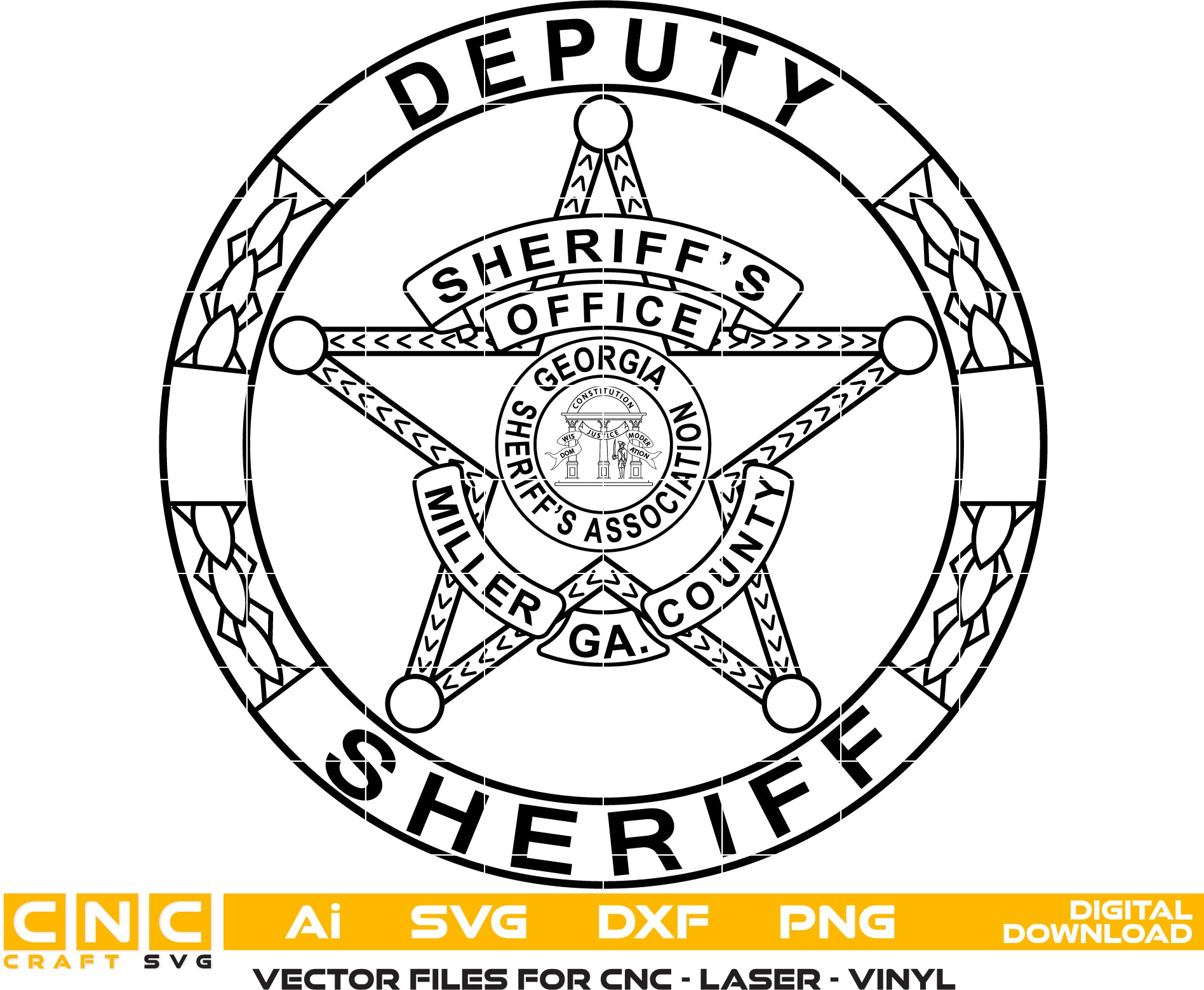 Miller County Deputy Sheriff/ Georgia Deputy Sheriff Badge Vector art