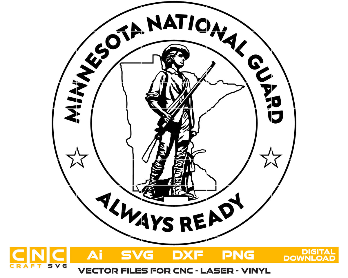 Minesota National Guard Logo Vector Art, Ai,SVG, DXF, PNG, Digital Fil