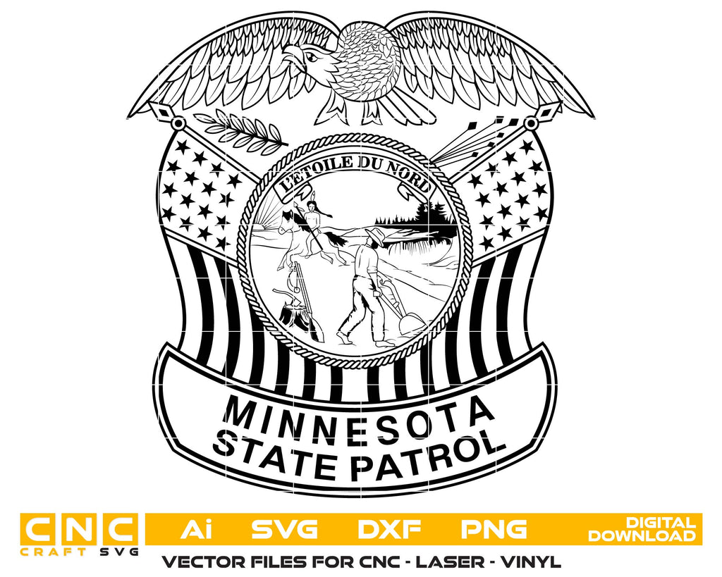 Minnesota State Patrol Police Badge SVG (Digital Download)