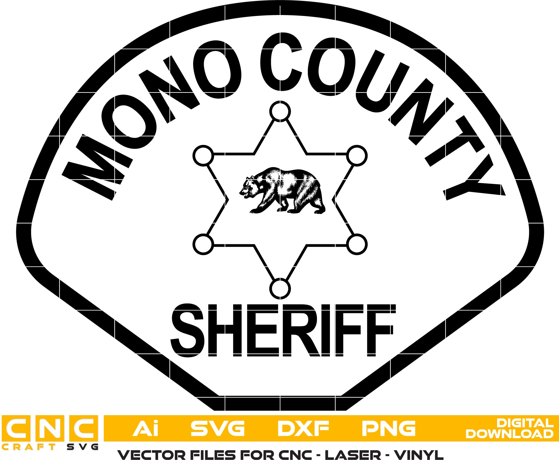 Mono County Sheriff Badge Vector art Svg/ Dxf/ Jpg/ Png/ and Ai files