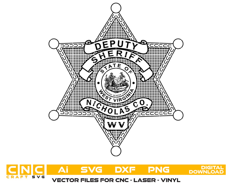 Nicholas County Deputy Sheriff Badge SVG