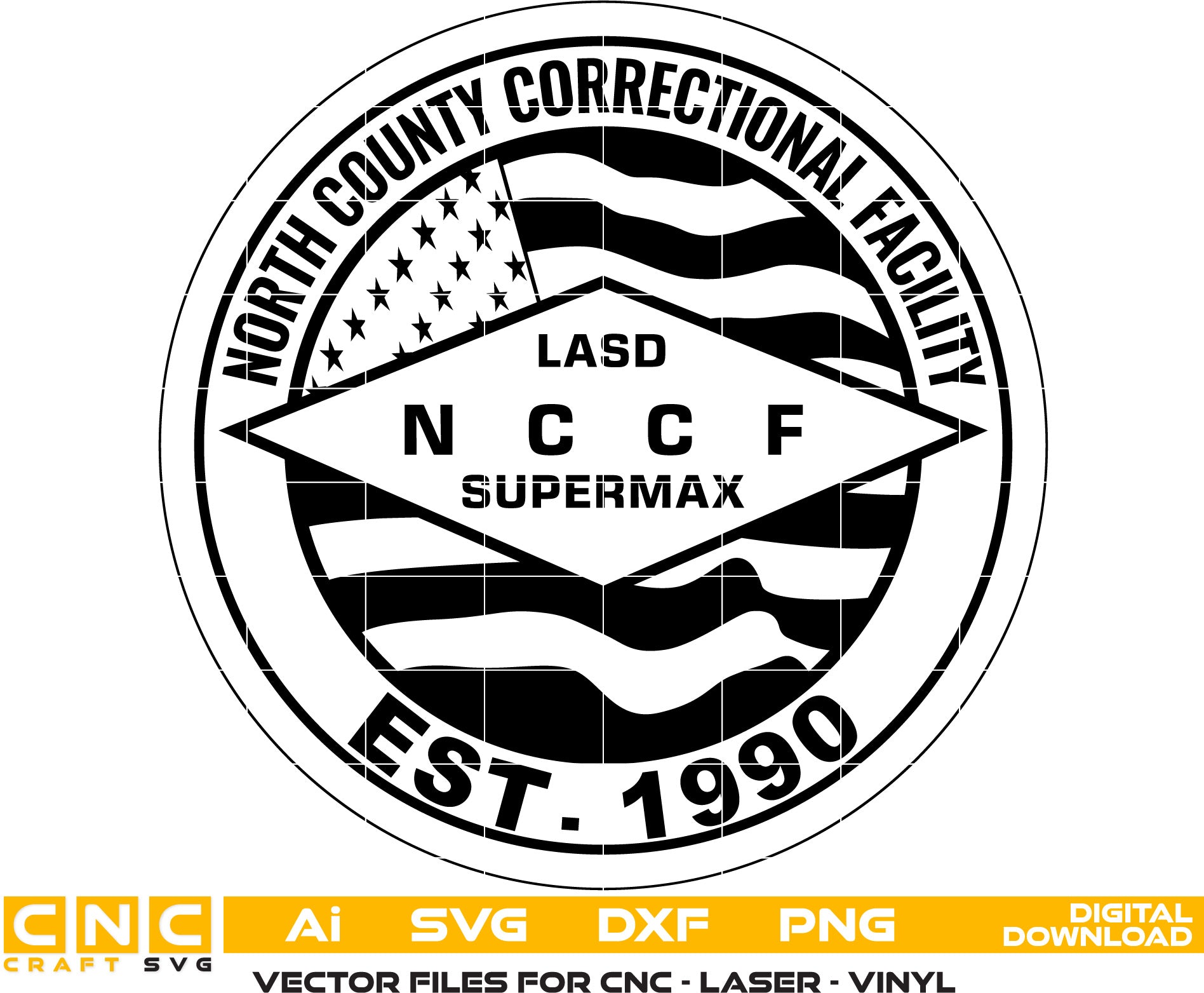 North County Correctional Facility Logo Vector art Svg, Dxf, Jpg, Png