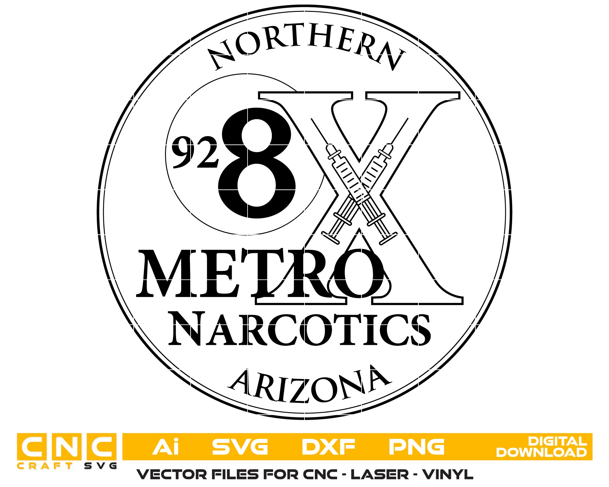 Northern Metro Narcotics Arizona Logo SVG – Law Enforcement Emblem