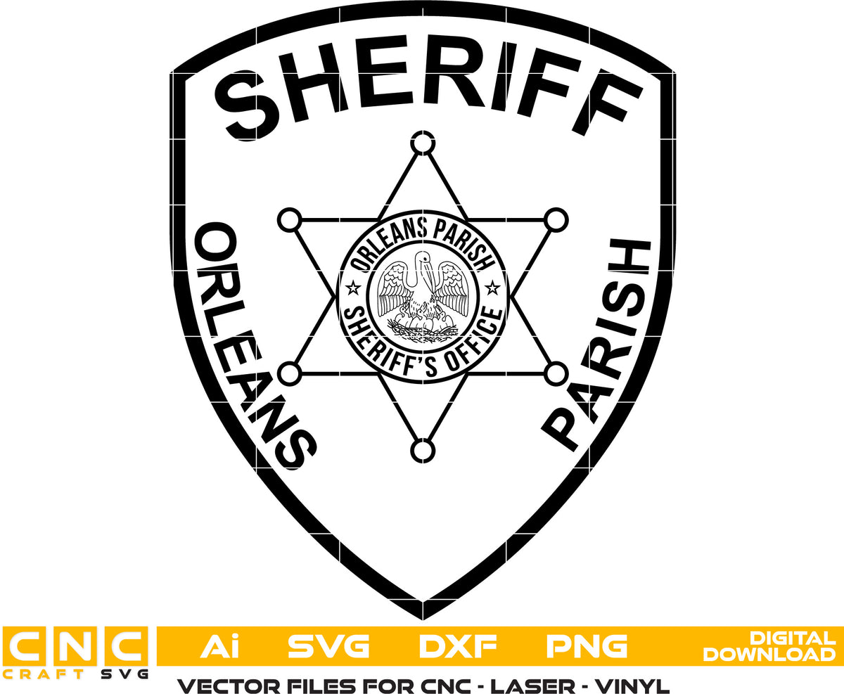 Orleans Parish Sheriff patch Vector art Svg, Dxf, Jpg, Png, and Ai fil