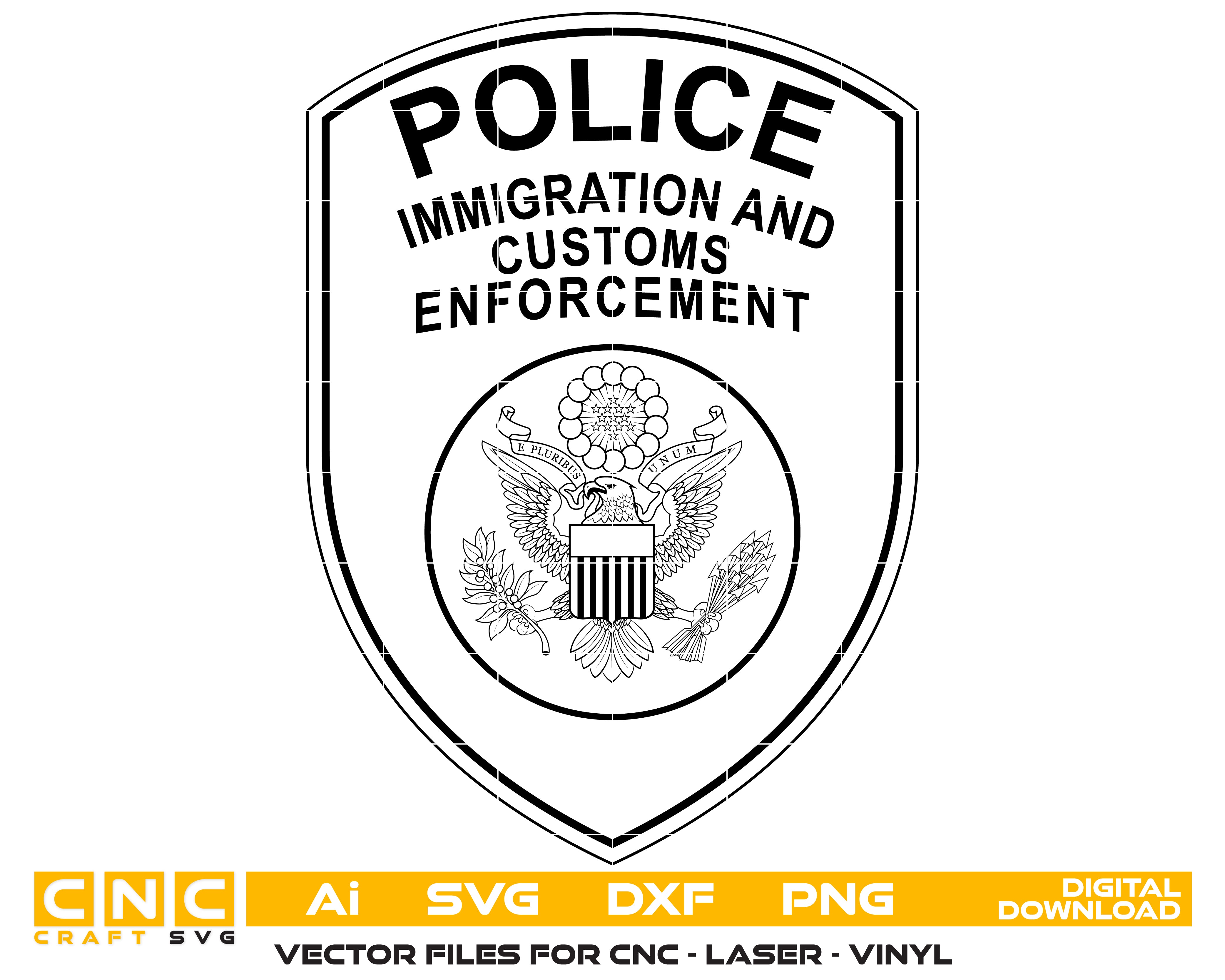 Police Immigration & Customs Enforcement Patch SVG – Law Emblem