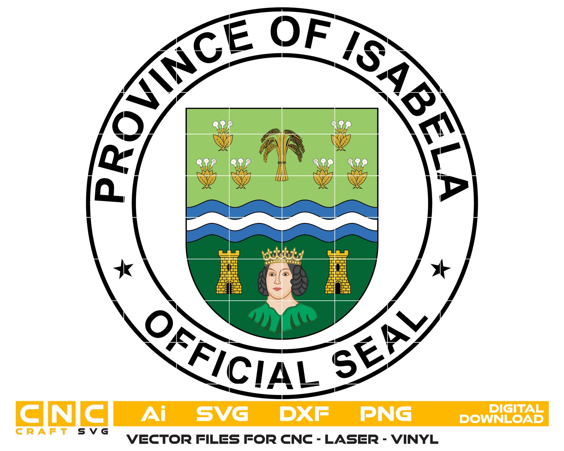 Province of Isabela Official Seal Colour Vector Art, Ai,SVG, DXF, PNG,