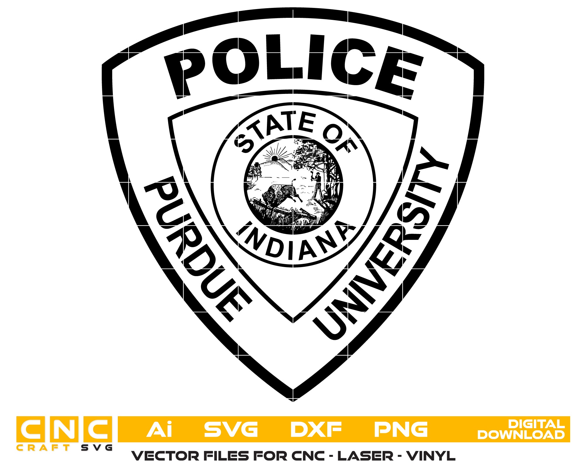Purdue University Indiana Police Patch SVG – Campus Law Enforcement