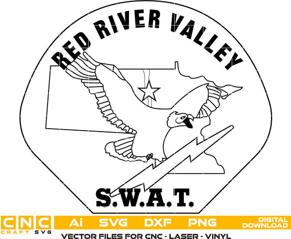 Red River Valley SWAT Logo Vector art Svg/ Dxf/ Jpg/ Png/ and Ai files