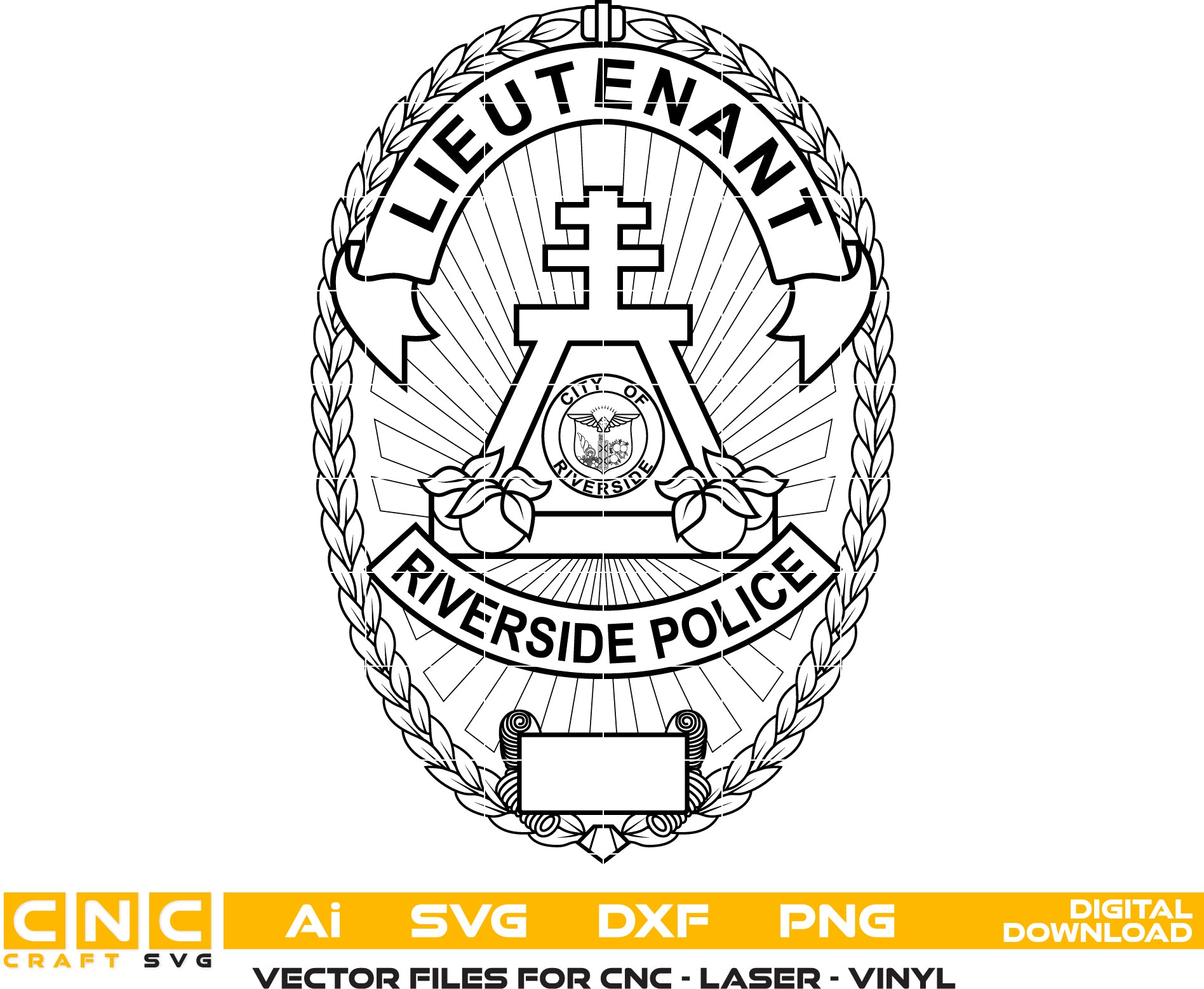 Riverside Police Lieutenant Badge