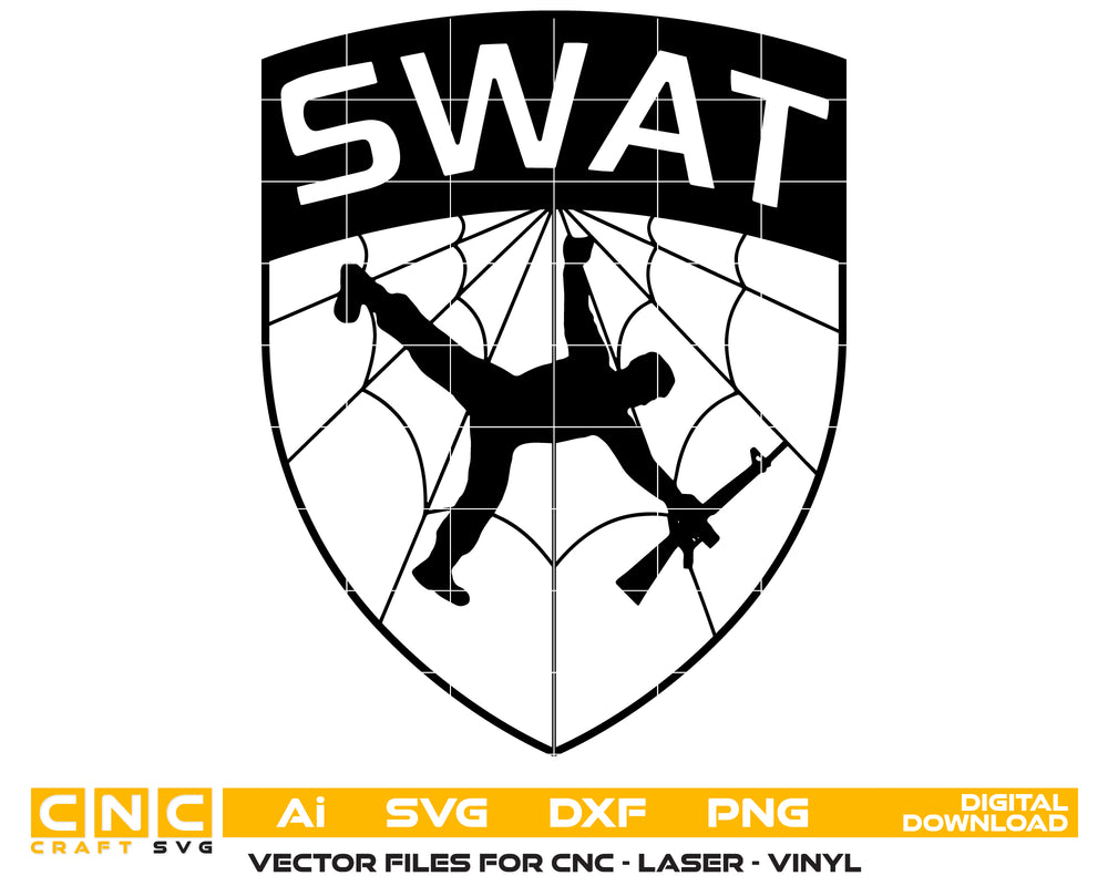 SWAT Stencil Logo SVG | Tactical Stencil Emblem Vector Digital Downloa