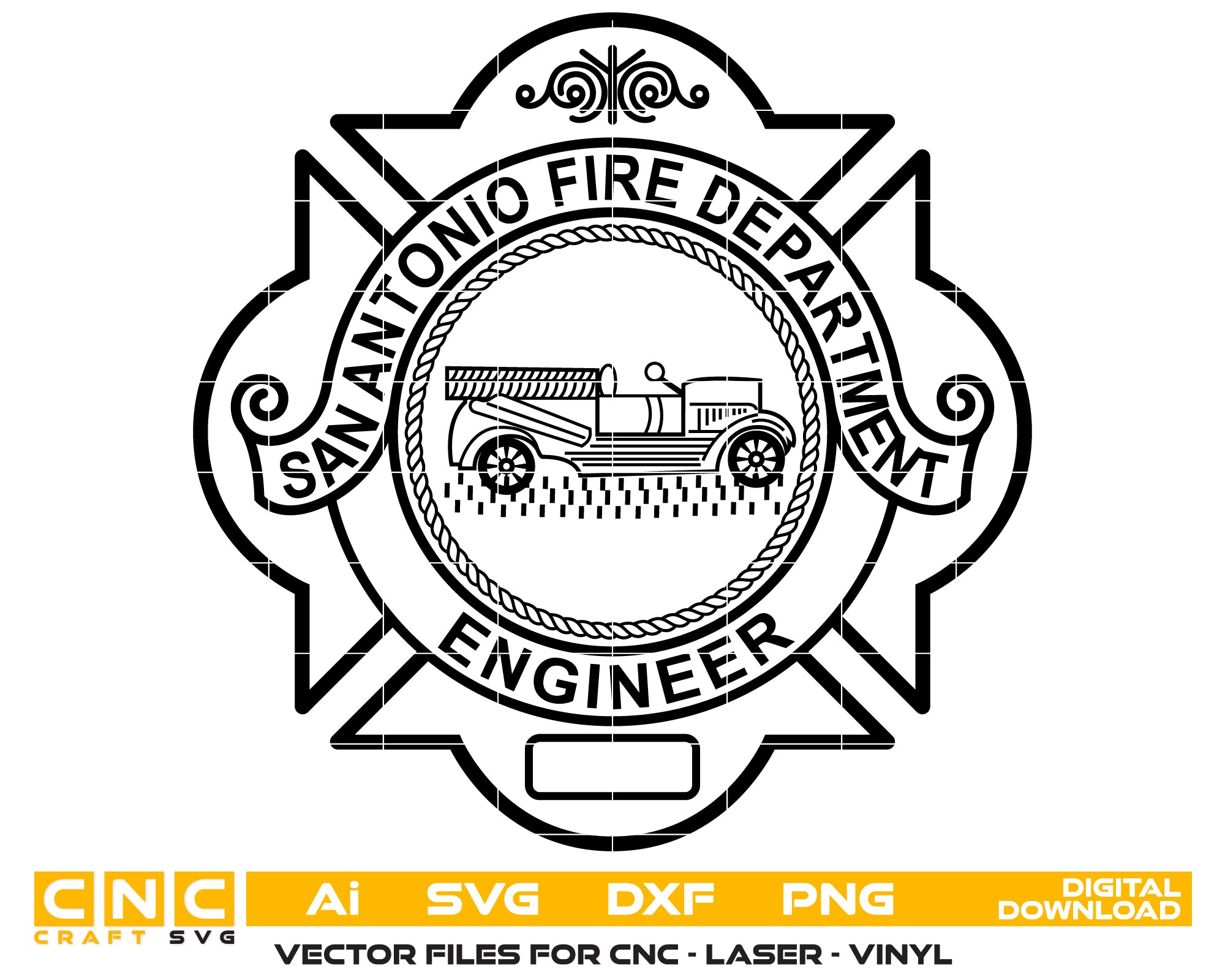 San Antonio Fire Department Engineer Badge